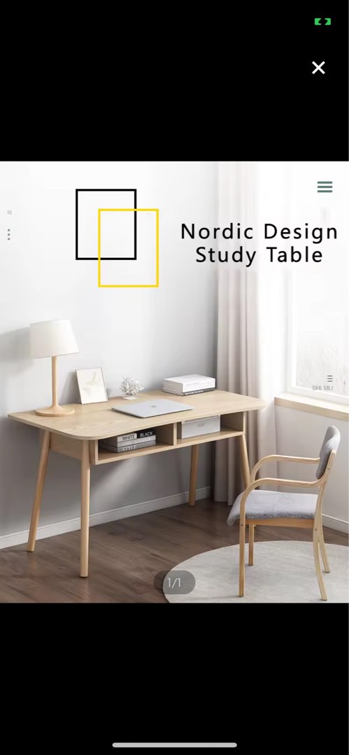 Nordic style study table (white), Furniture & Home Living, Furniture ...