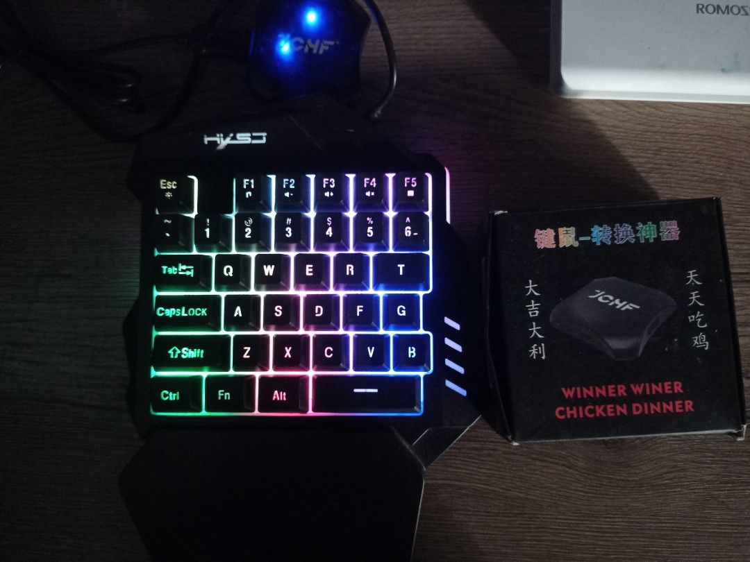 One-Hand Gaming Keyboard Chicken LOL Mini Small Keyboard. And Mouse ...