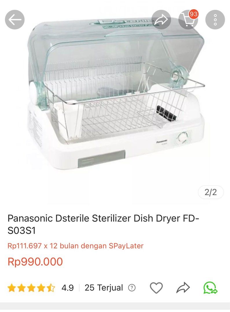 Pengering botol panasonic / pengering botol / pengering piring / Panasonic Dsterile / panasonic ...