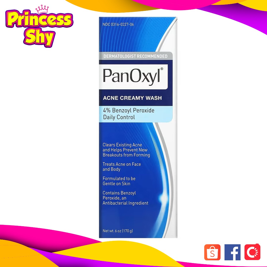 PanOxyl Acne Creamy Wash 4% Benzoyl Peroxide Daily Control 6 Oz 170g ...