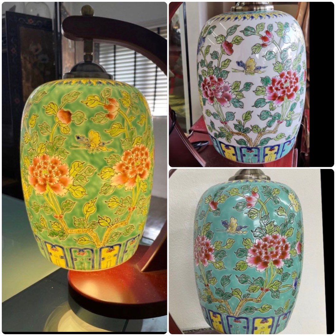 Peranakan Table Lamp, Furniture & Home Living, Lighting & Fans ...