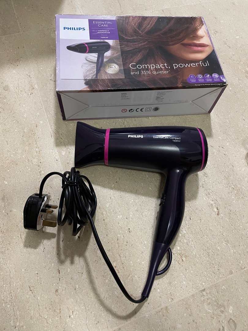 Philips compact hairdryer, Beauty & Personal Care, Hair on Carousell