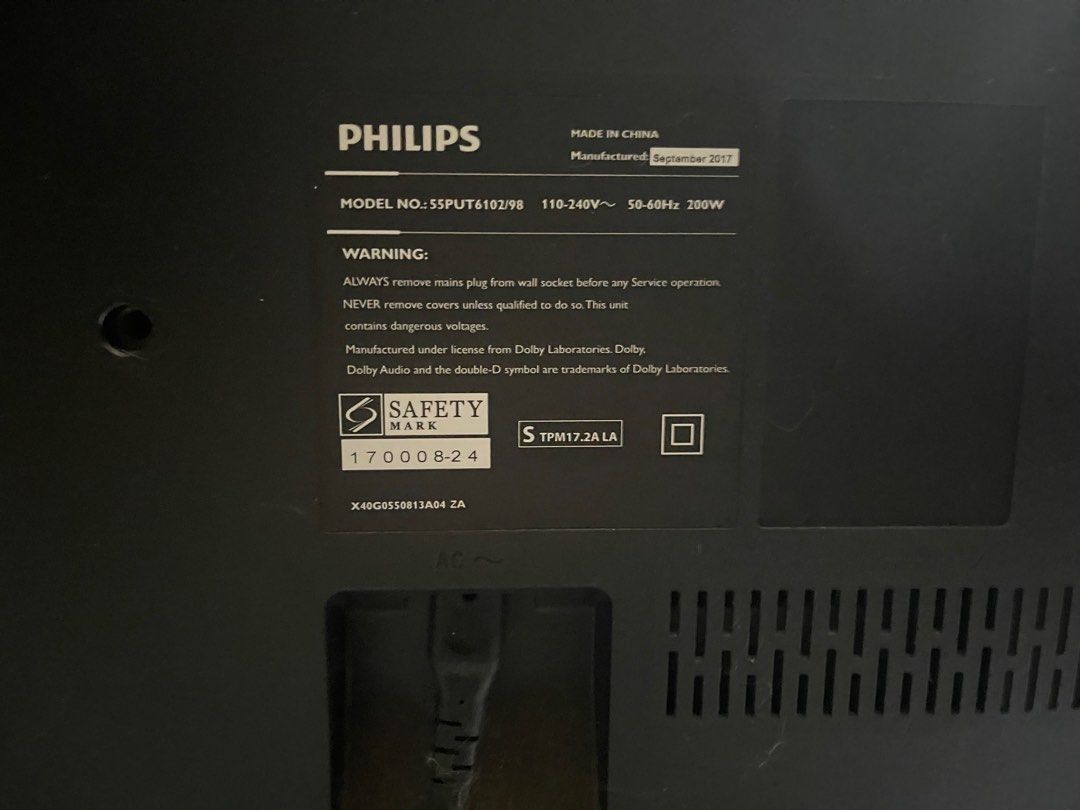 Philips TV 55 inch, TV & Home Appliances, TV & Entertainment, TV on ...
