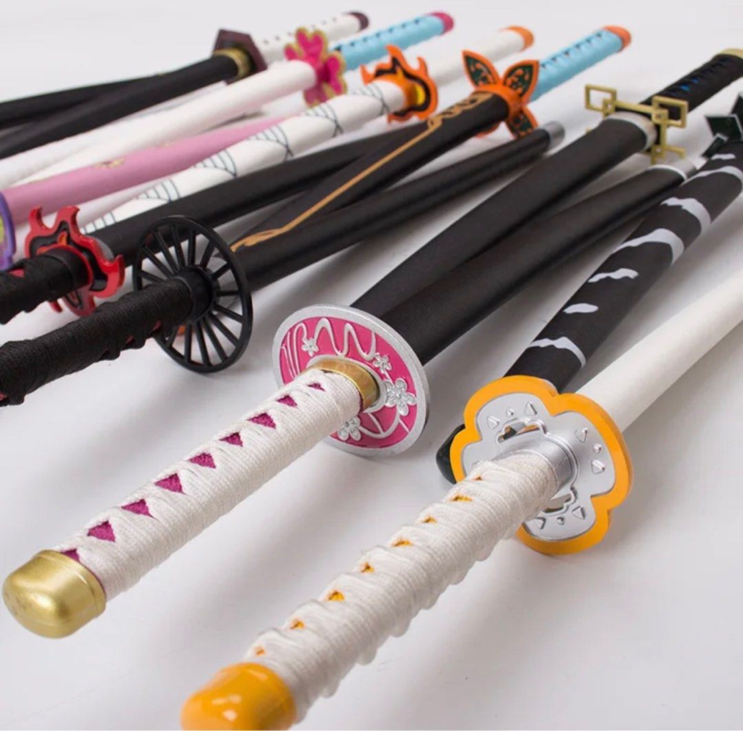 [PO] Demon Slayer Wood Cosplay & Display Sword, Free Sword Stand/Sword ...