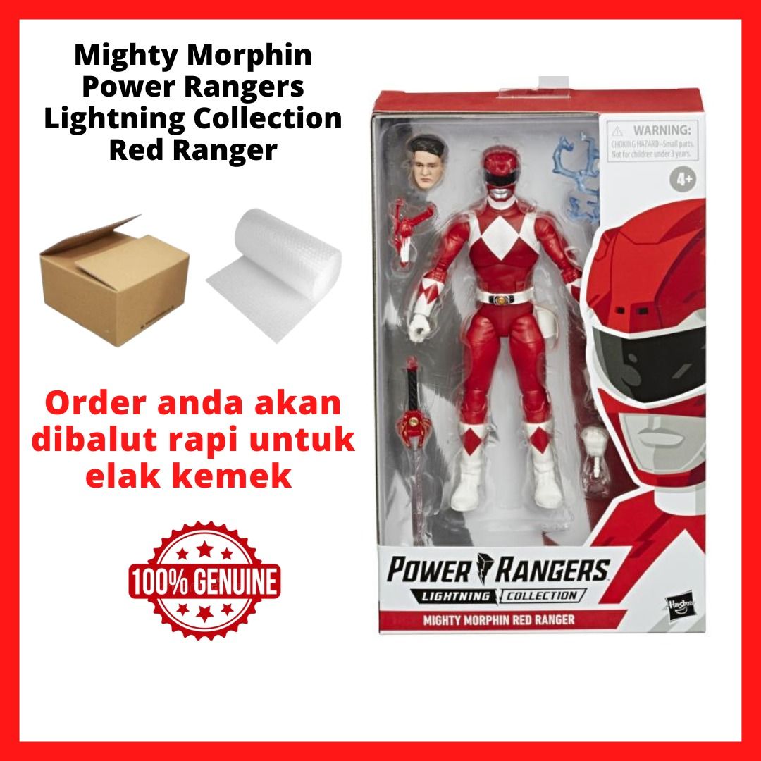 Power Rangers Red Ranger Mighty Morphin Lightning Collection Action ...