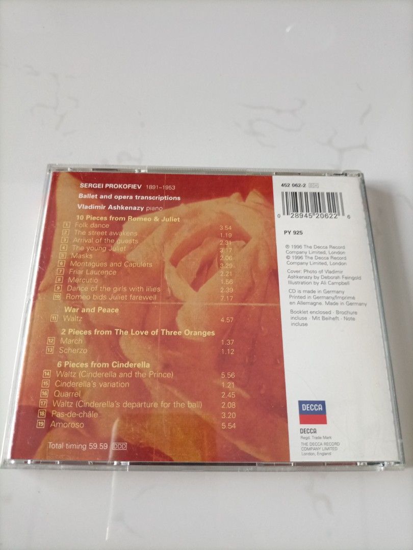 Prokofiev - Roman & Juliet / Cinderella / Vladimir Ashkenazy (Classical CD) [bo1], Hobbies ...