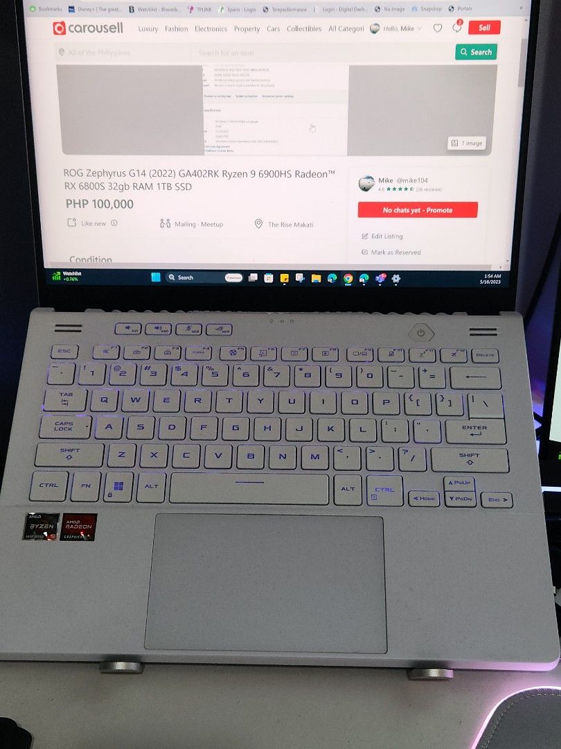 ROG Zephyrus G14 (2022) GA402RK Ryzen 9 6900HS Radeon™ RX 6800S 32gb ...