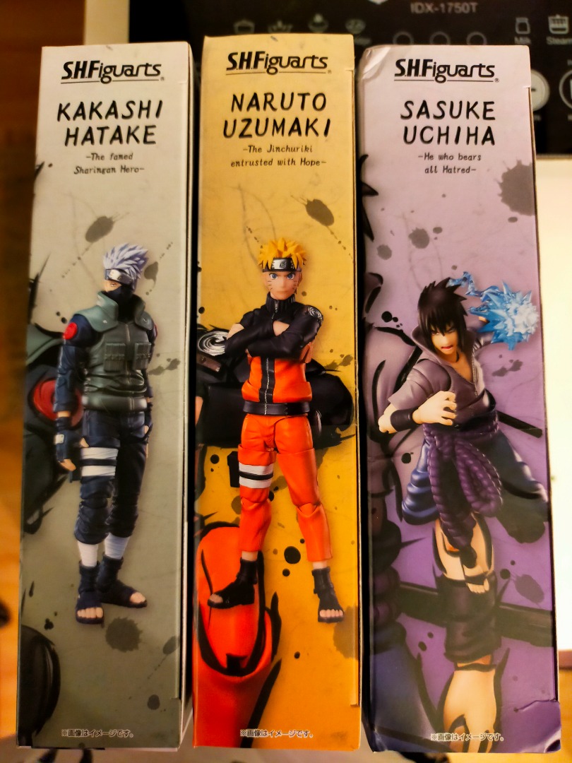 SHF Naruto set (kakashi, sasuke, naruto) sh figuarts set on Carousell