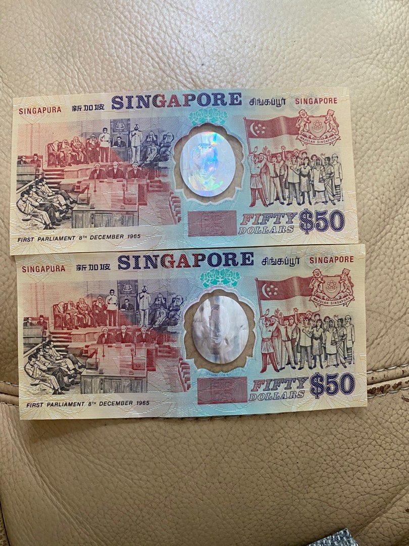 Singapore commemorative note 50 SGD x 2, Hobbies & Toys, Memorabilia ...