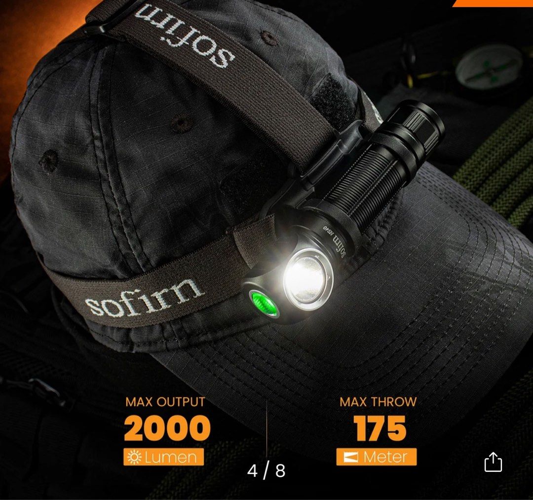 Sofirn HS40 Rechargeable Headlamp, High Powered SST40 LED, Max 2000lm ...