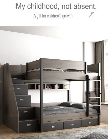 Solid wood bunk bed two-story bunk bed children's bunk bed two-story ...