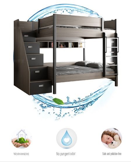 Solid wood bunk bed two-story bunk bed children's bunk bed two-story ...