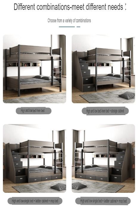 Solid wood bunk bed two-story bunk bed children's bunk bed two-story ...