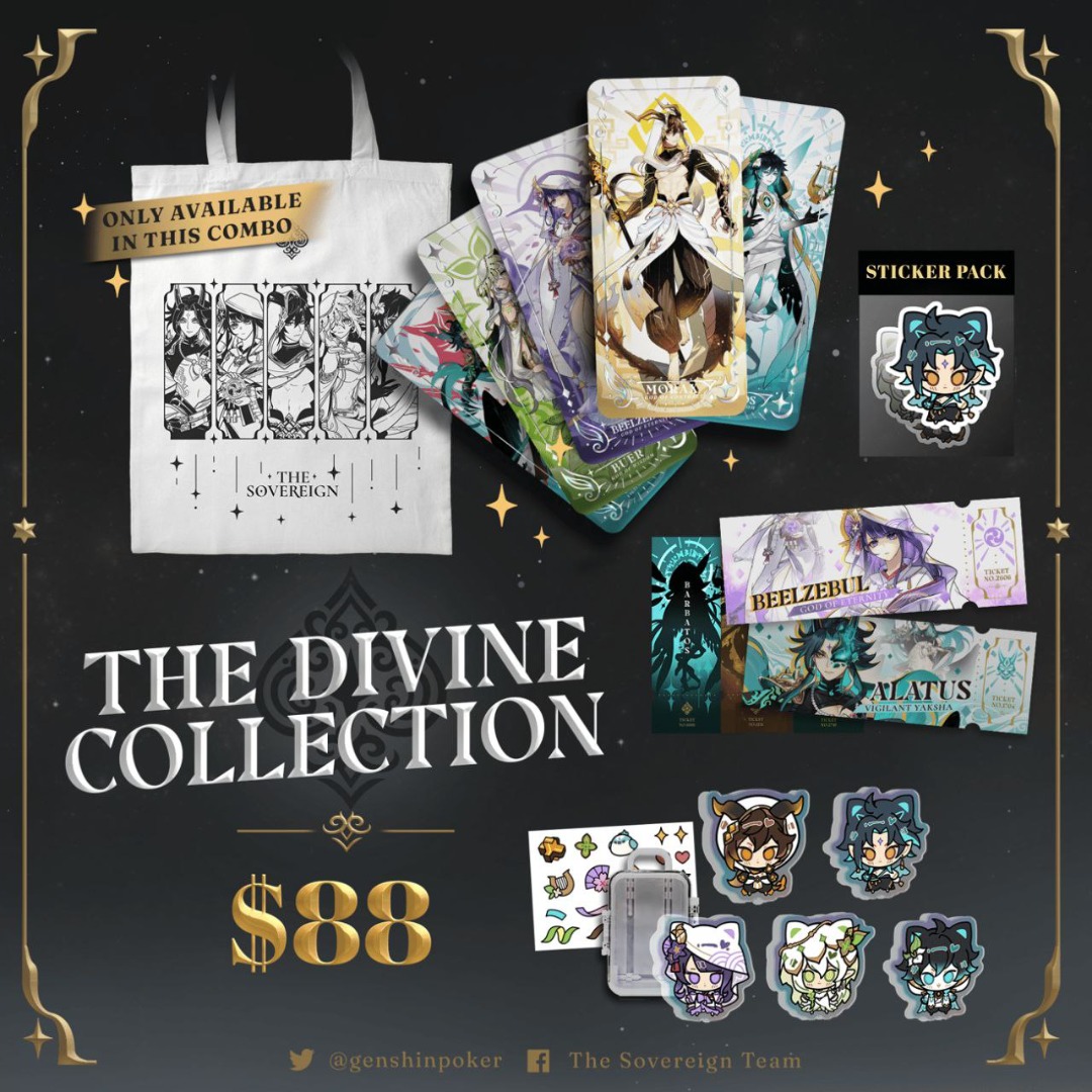 Split of PREORDER The Sovereign/Genshin Poker - The Divine Collection, Hobbies & Toys ...