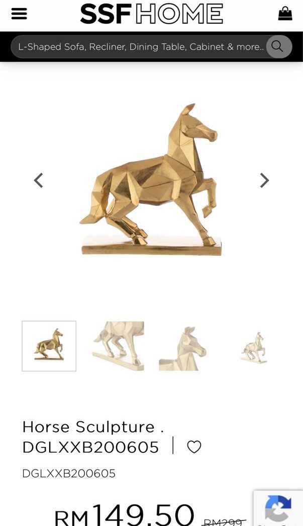SSF GOLD HORSE DECO, Furniture & Home Living, Home Decor, Other Home ...
