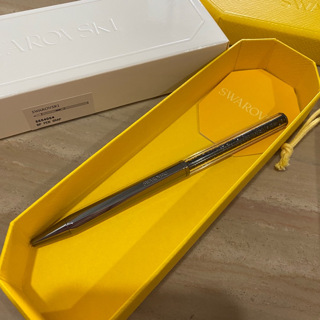 SWAROVSKI Crystalline ballpoint pen Octagon shape, Gray, Graphite ...