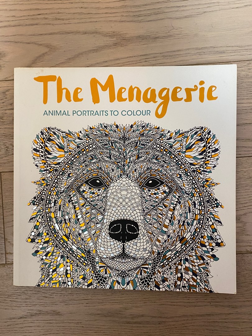 The Menagerie coloring book (animals), 興趣及遊戲, 手作＆自家設計, 工藝用品及工具 - Carousell