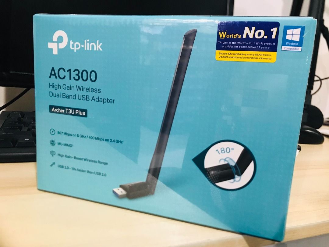 Tp-Link Archer T3U Plus AC1300 High Gain Wireless Dual Band USB Adapter ...