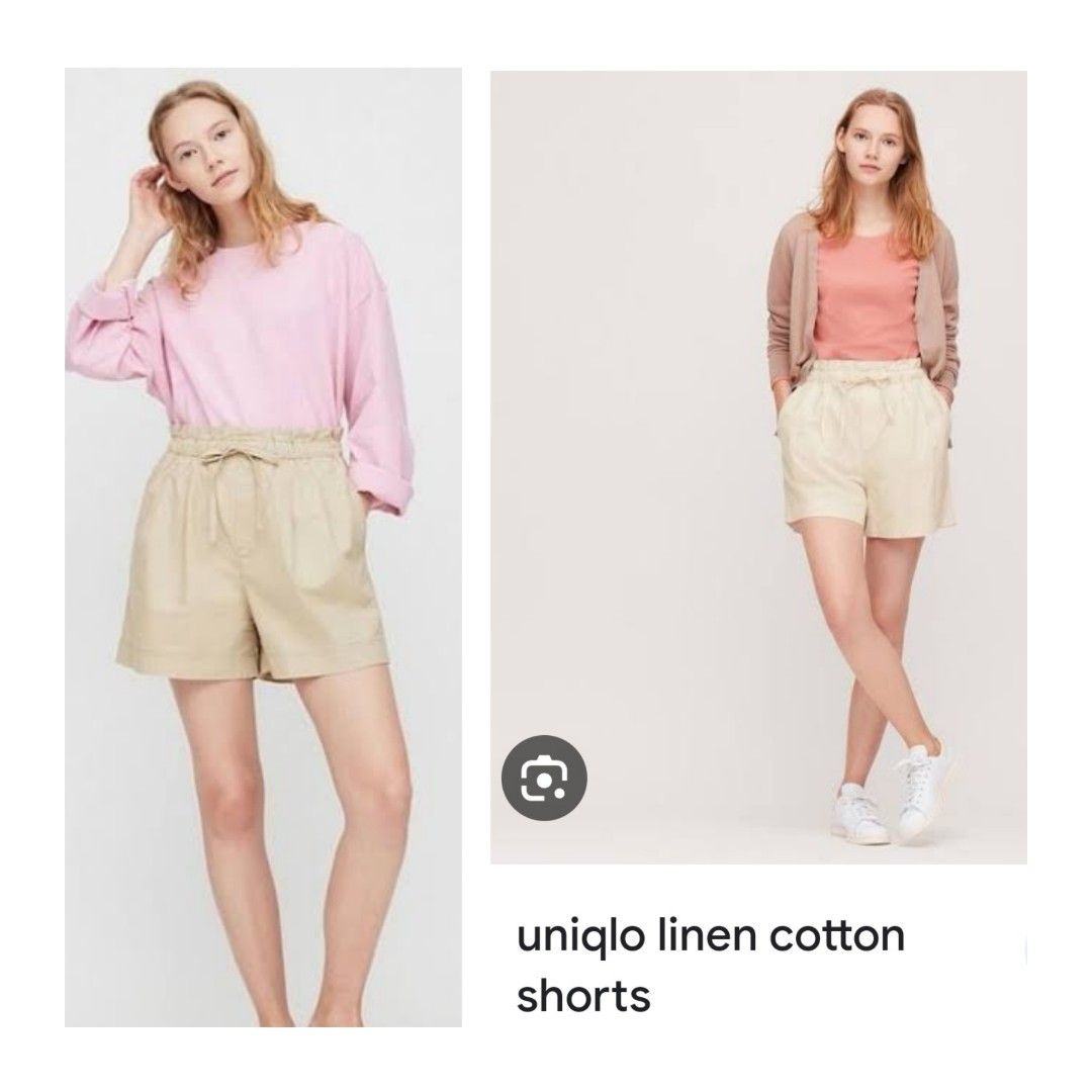 Uniqlo Linen Blend Short, Women's Fashion, Bottoms, Shorts on Carousell