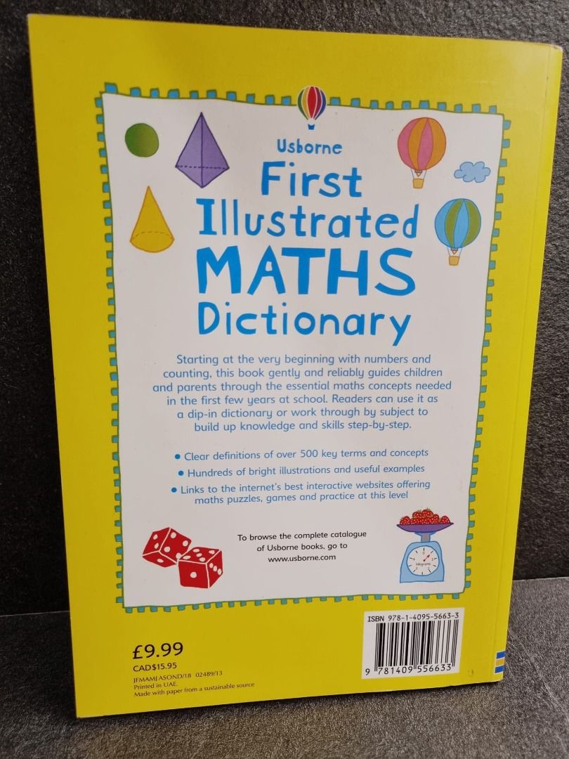 Usborne First Illustrated Maths Dictionary Children First Math Junior ...