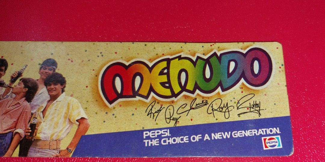 Vintage 1986 Pepsi The Choice Of A New Generation Menudo Robby Rosa ...