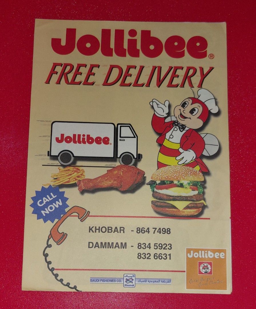 Vintage Jollibee Saudi Arabia Collectible Paper Ad Meal Menu In English ...