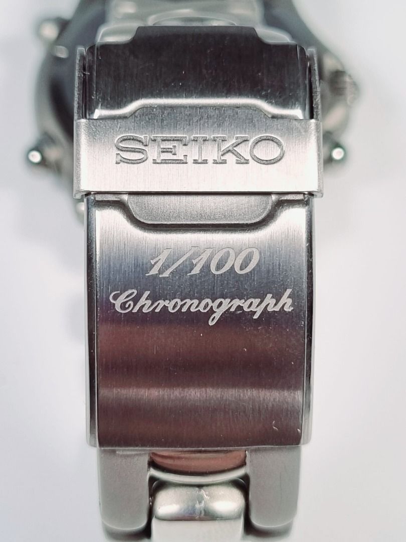 Vintage Seiko Titanium 1/100 Sec Chronograph Quartz Men's Watch Ref. 7T52-6A60, Men's Fashion ...