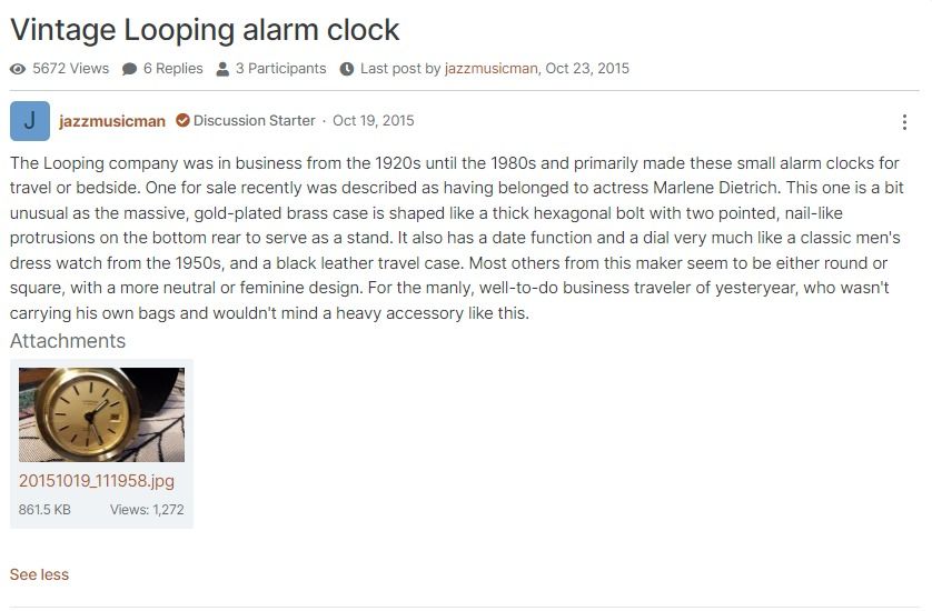 Vintage Swiss Looping 8 Day Alarm Clock Pure Brass (Working AS-IS ...