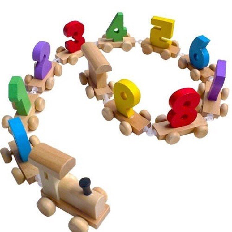 Wooden Montessori Number Digits Toy Train, Babies & Kids, Infant ...