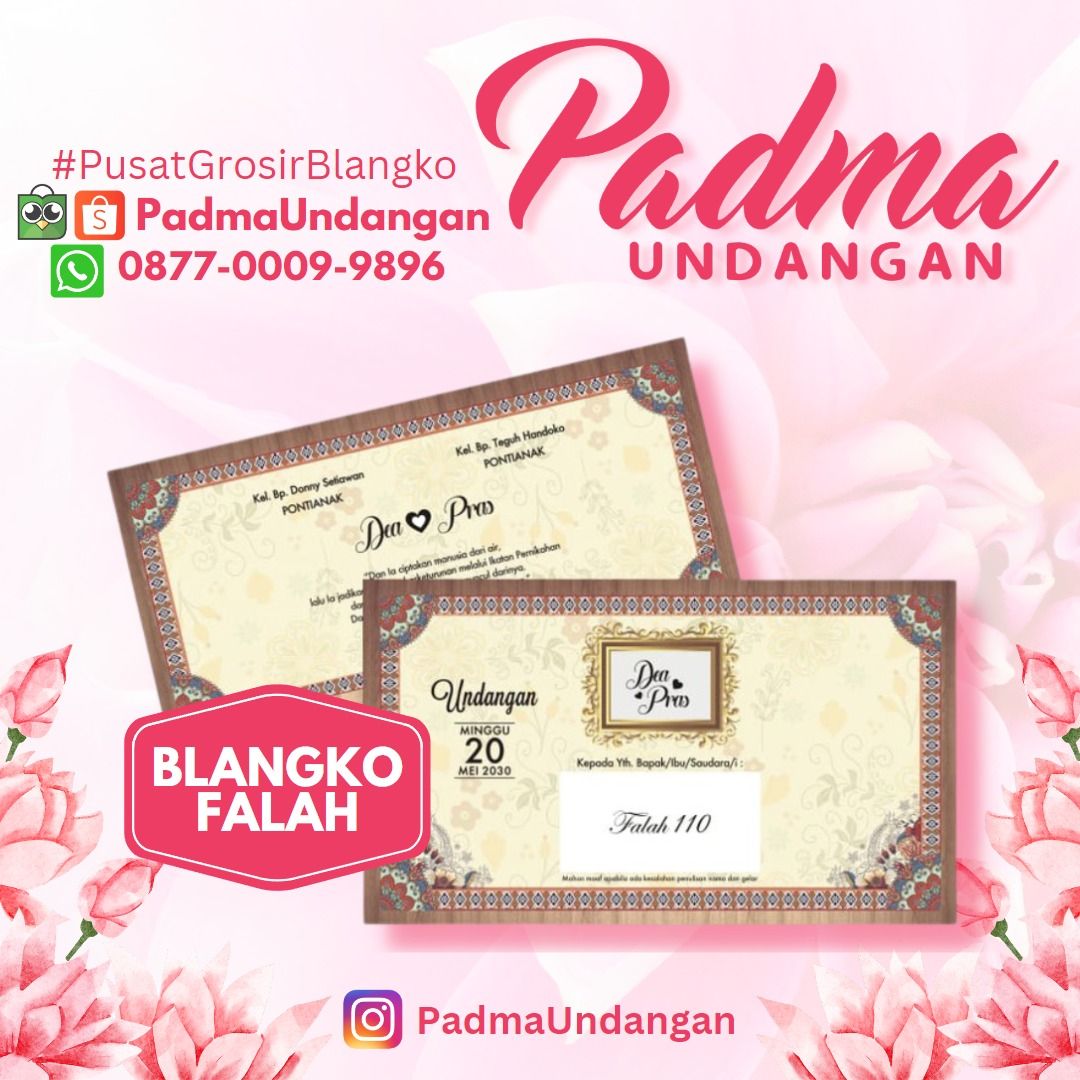 087700099896, Padma Undangan, Grosir Blangko Undangan Nikah, Kartu Undangan, Kertas Undangan ...