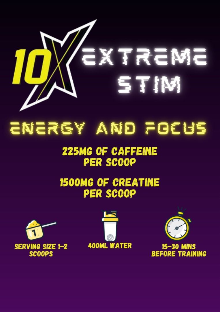10x Stim Trusted by Athletes, Health & Nutrition, Health Supplements ...