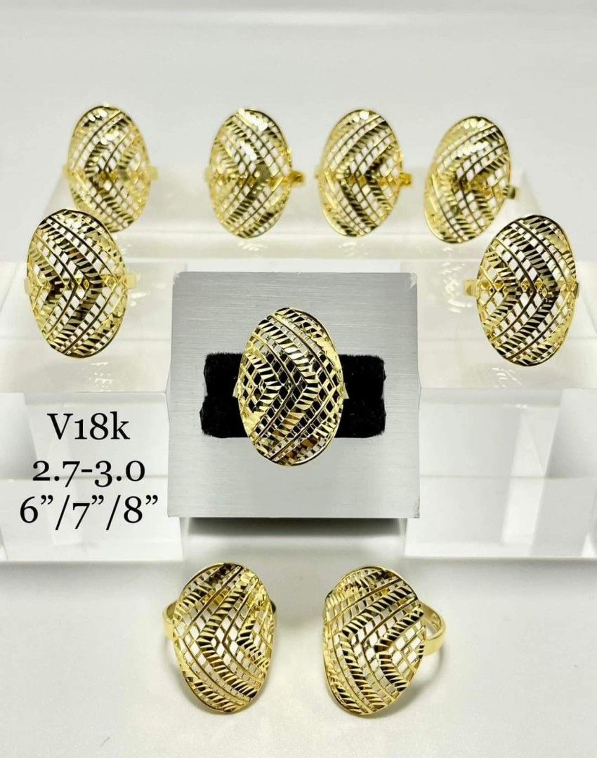 18k Gold Light Weight Power Ring, Women's Fashion, Jewelry & Organizers ...