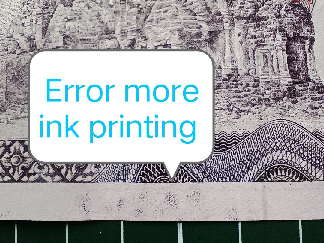 1975 First Time Have Thai 500 Baht AU Banknote Error More Ink Printing ...