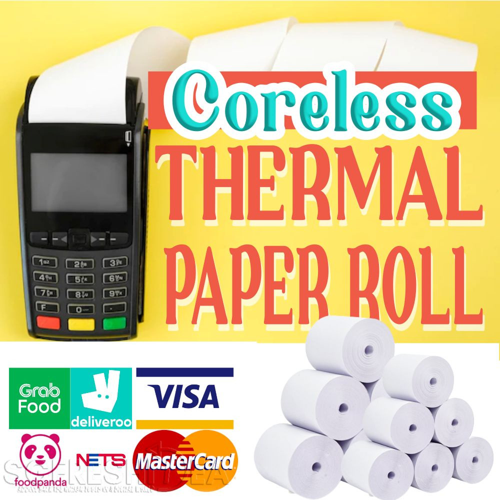 20 rolls Grab Foodpanda Receipt Roll Credit Card Machine Thermal Paper ...