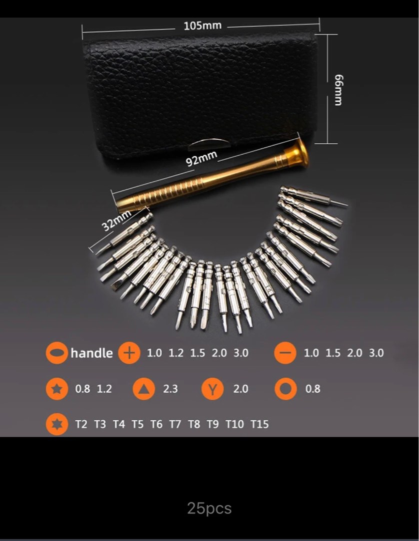 25 In 1 Multi Small Precision Hex Torx Star Mini Screwdriver Set Bits Repair Tool Kit, Mobile ...