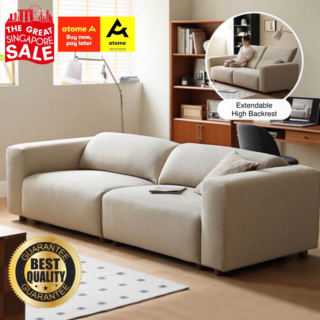 3.5 seater Length 220cm Ryan Designer Sofa with Foldable Backrest ...