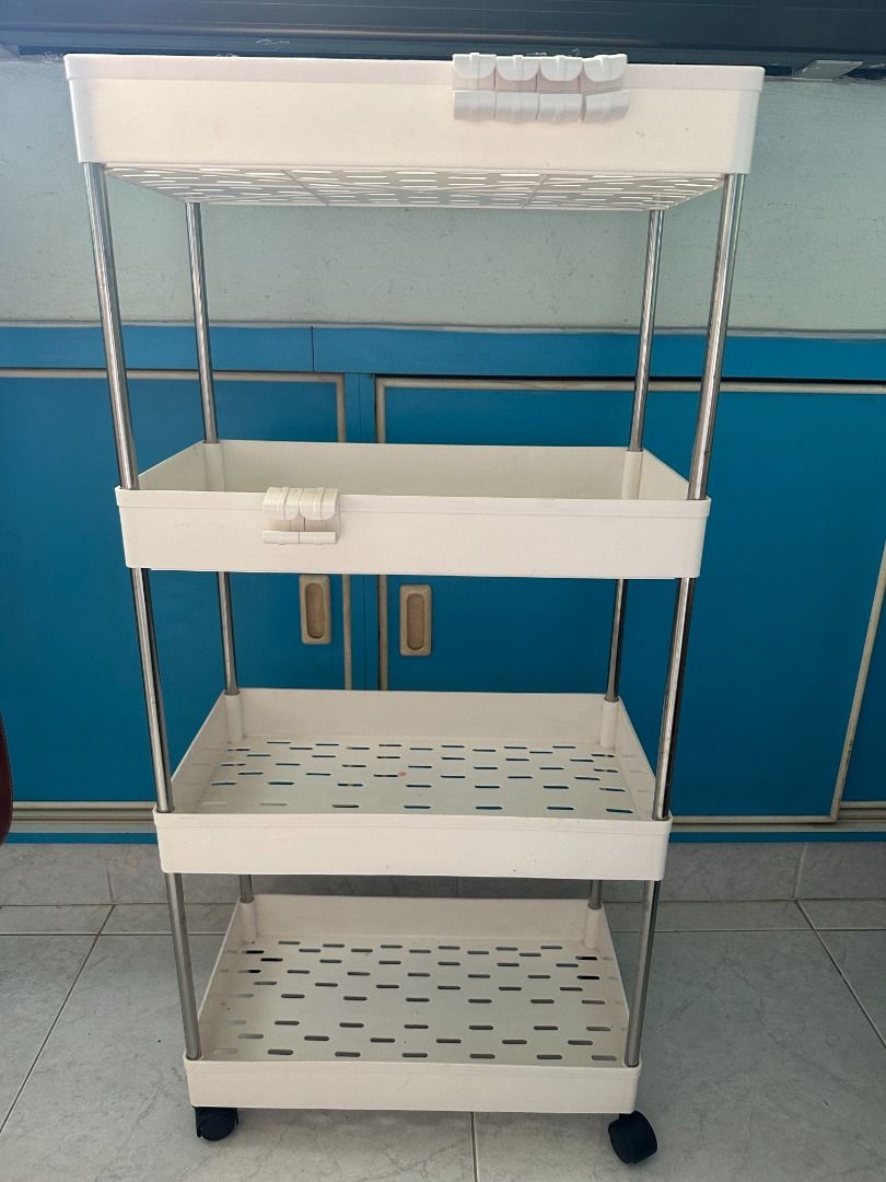 4 Tier Shelf with Wheels, Furniture & Home Living, Furniture, Shelves ...