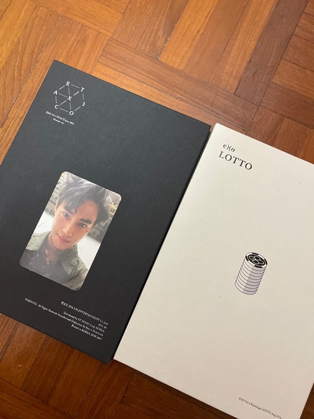 可議價[兩隻$80] EXO EXACT LOTTO album連Suho小卡, 興趣及遊戲, 收藏品及紀念品, 韓流 - Carousell