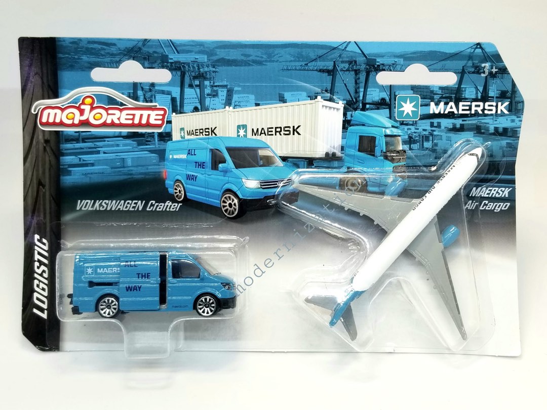 MAERSK Air Cargo flighter + VOLKSWAGEN Crafter - Majorette LOGISTIC ...
