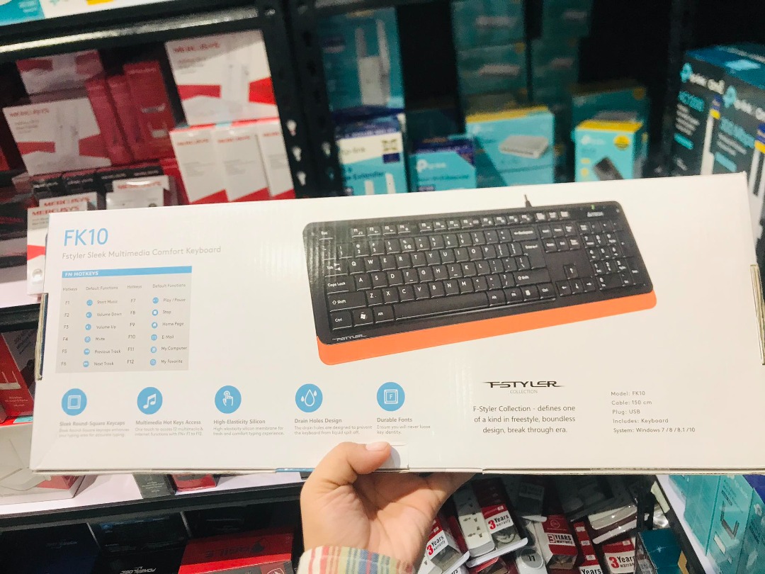 A4Tech Fstyler FK10 Keyboard USB Orange, Computers & Tech, Parts & Accessories, Computer ...