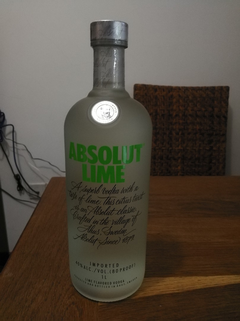 Absolute Vodka Lime 1Lt, Food & Drinks, Alcoholic Beverages on Carousell