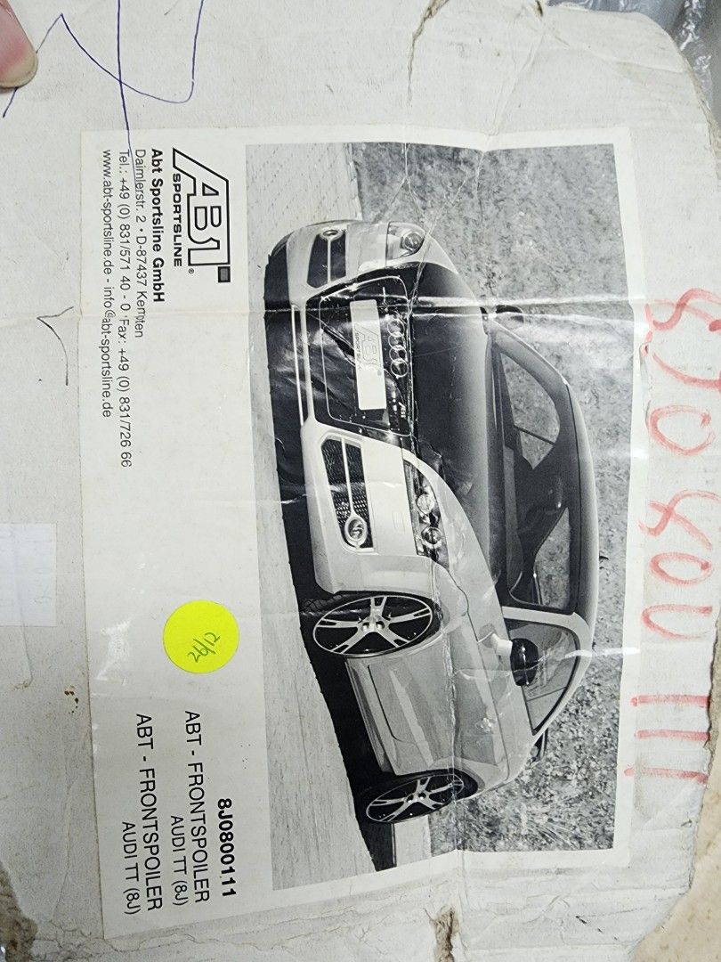 ABT Audi TT 8J Front Spoiler Lip & Side Kirt(Original), Car Accessories ...