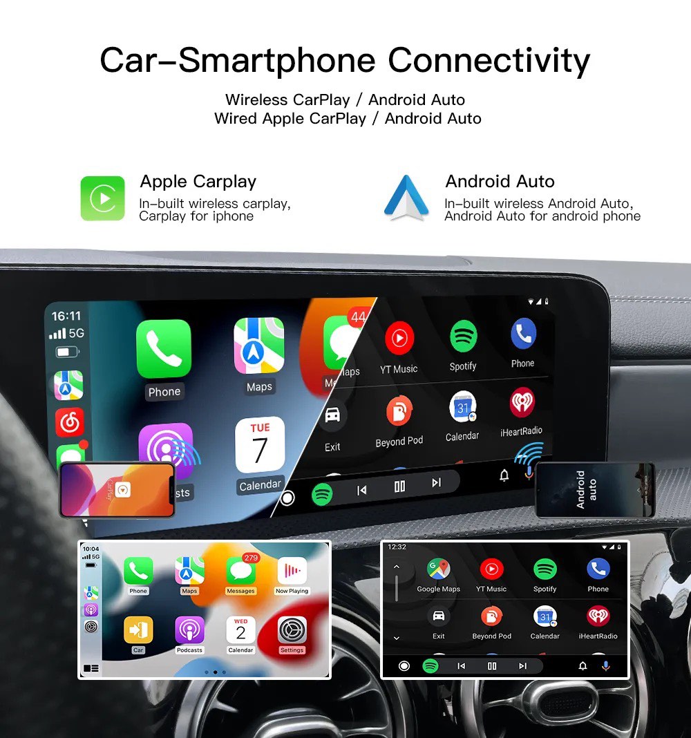 Aftermarket Mercedes MBUX NTG6.0 Wireless CarPlay/Android Auto Android ...
