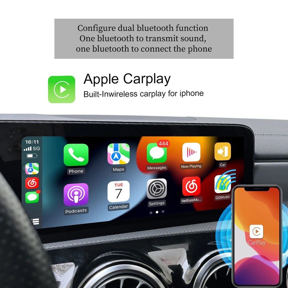 Aftermarket Mercedes MBUX NTG6.0 Wireless CarPlay/Android Auto Android ...