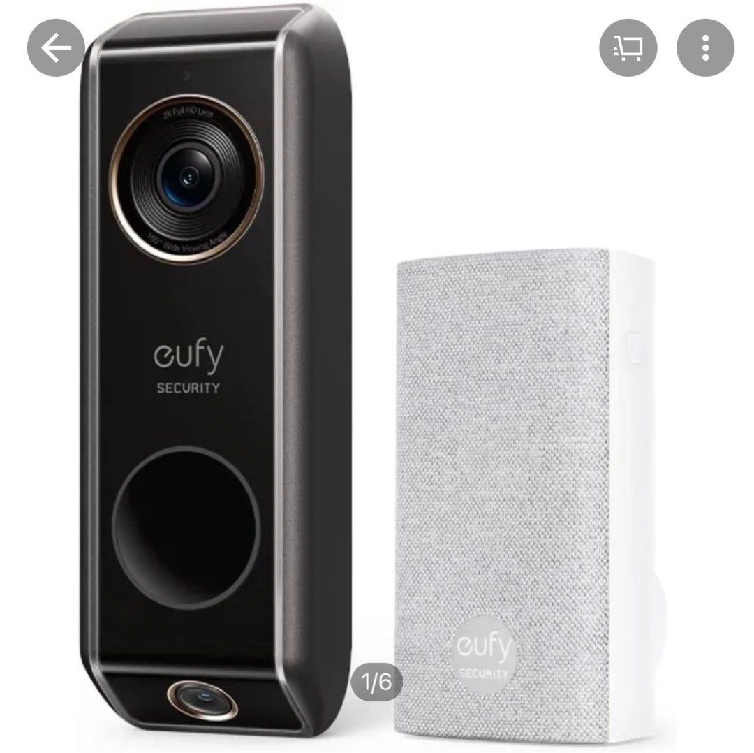 Anker Eufy 2k Dual Doorbell Camera, Furniture & Home Living, Security ...