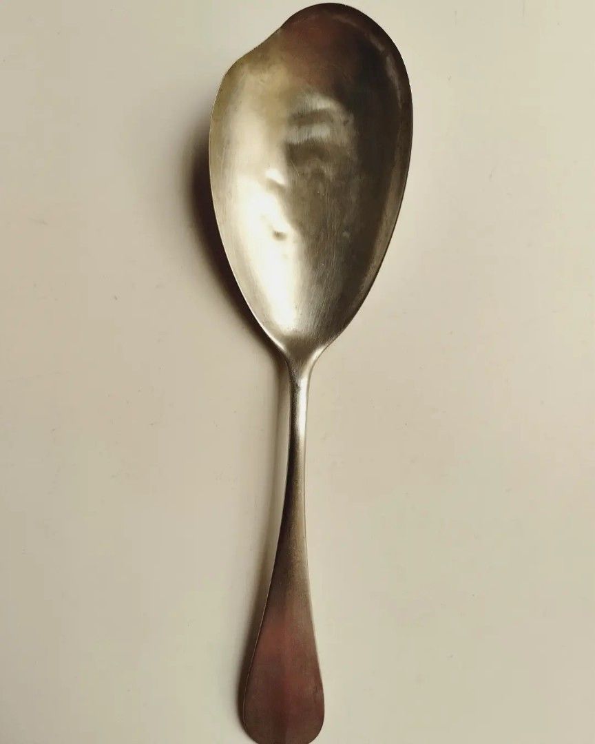 Antique Brass and Alpaca Silver Serving Spoon, Antik, Pajangan di Carousell