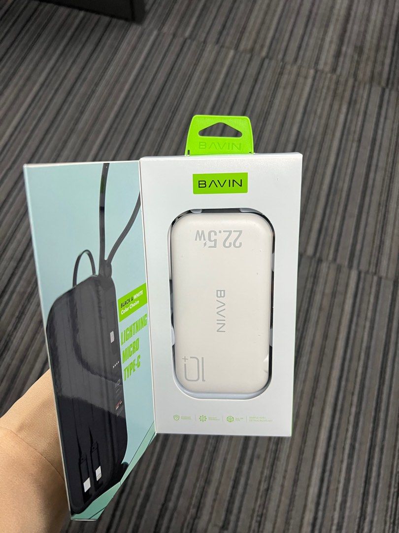 Authentic BAVIN 10,000 MAH Powerbank Brand New with Built-In Plug and ...
