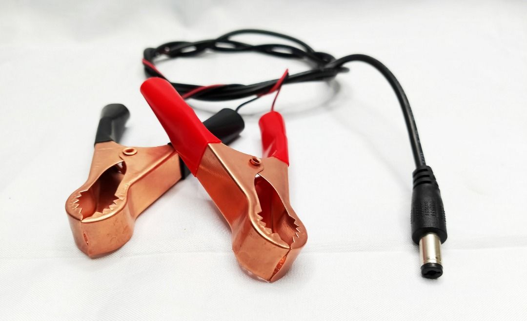 BATTERY CLAMP 10A to DC MALE CONNECTOR 12V 5A 5.5x2.1mm, BEST FOR WIFI ...