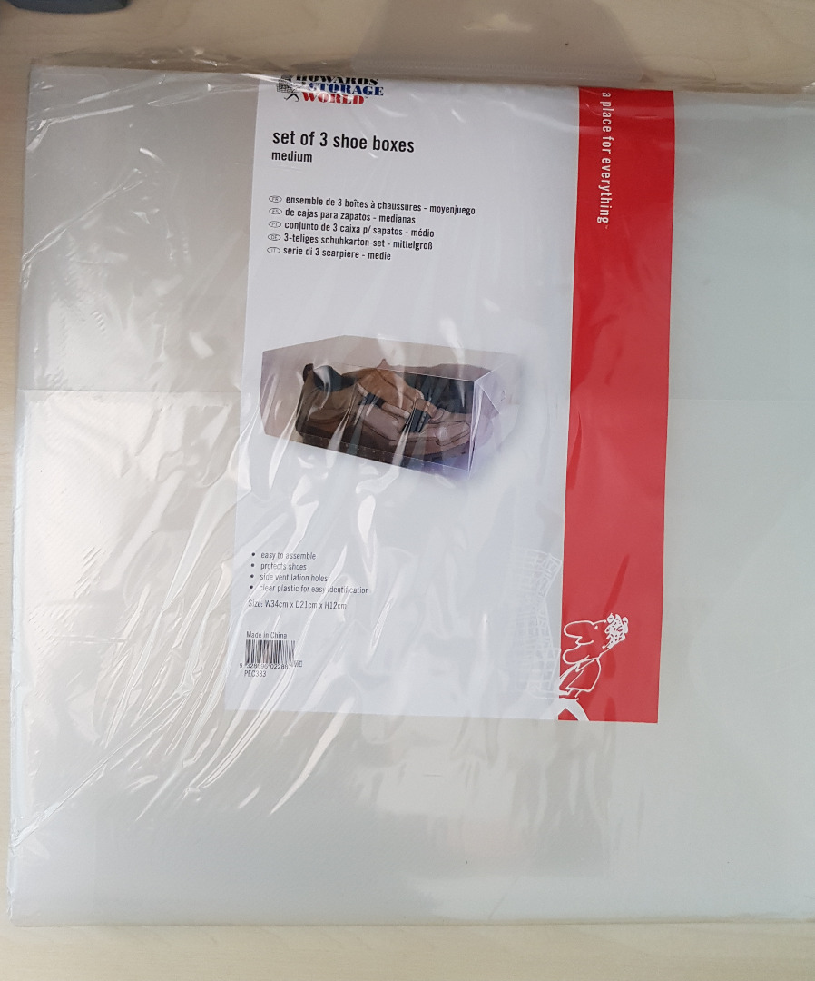 Brand New Howard's Storage Clear set of 3 shoe boxes., Furniture & Home ...