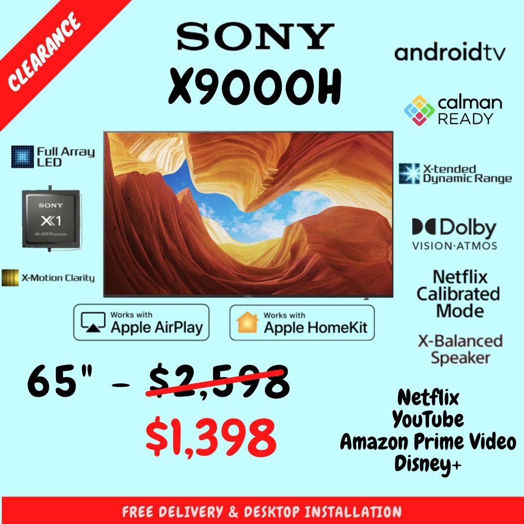 (BRAND NEW) Sony 65" X9000H | X90H | SMART TV - 4K UHD Android TV ...